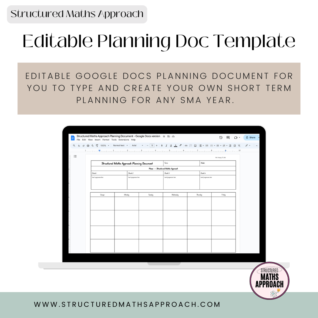Structured Maths Approach Editable Planning Document - Google Docs